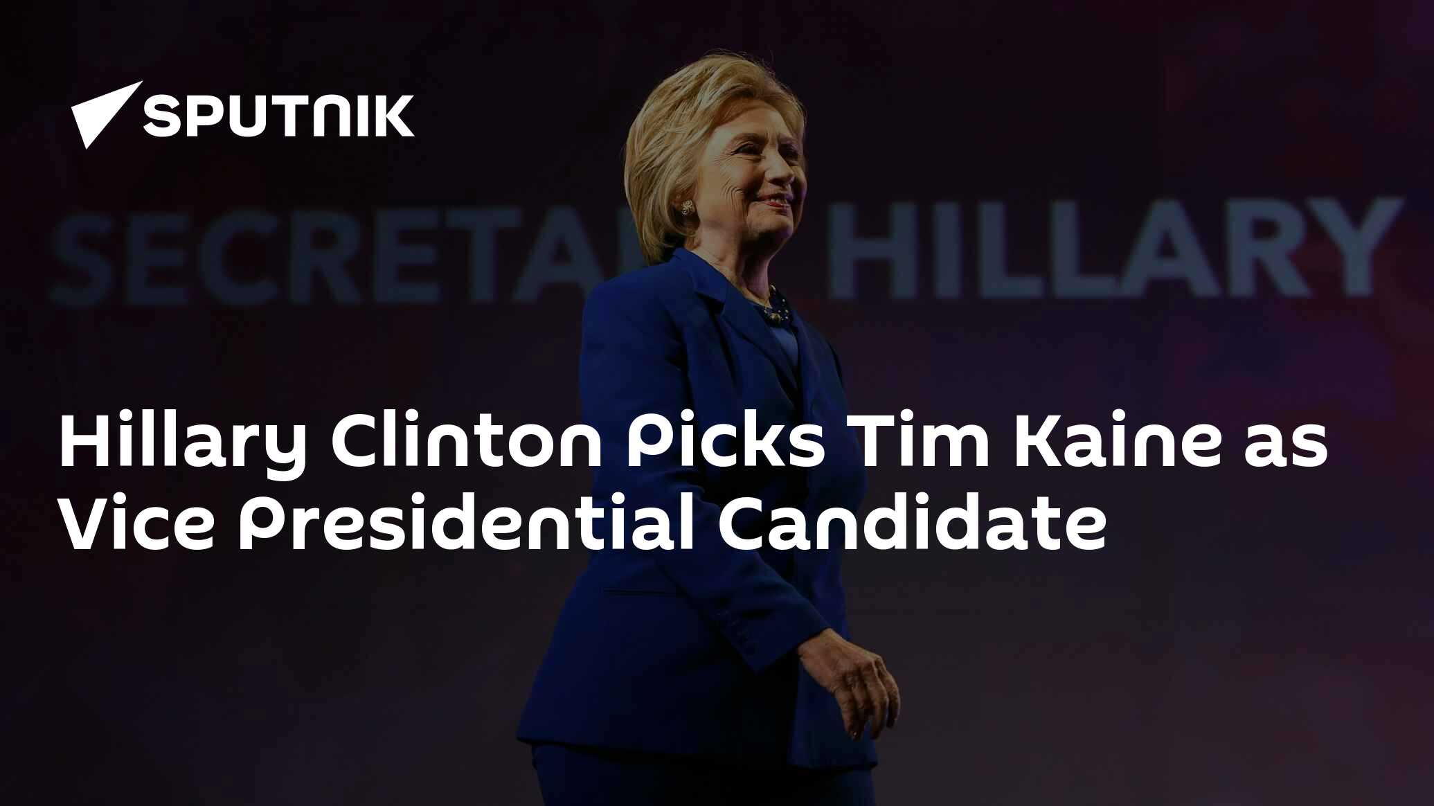 Hillary Clinton Picks Tim Kaine as Vice Presidential Candidate - 23.07. ...
