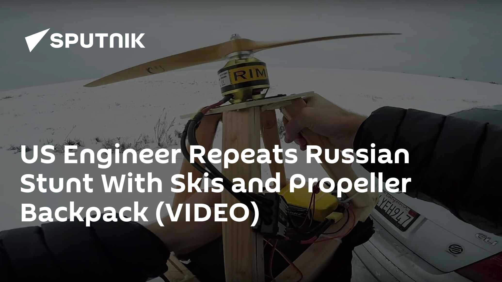 US Engineer Repeats Russian Stunt With Skis and Propeller Backpack ...