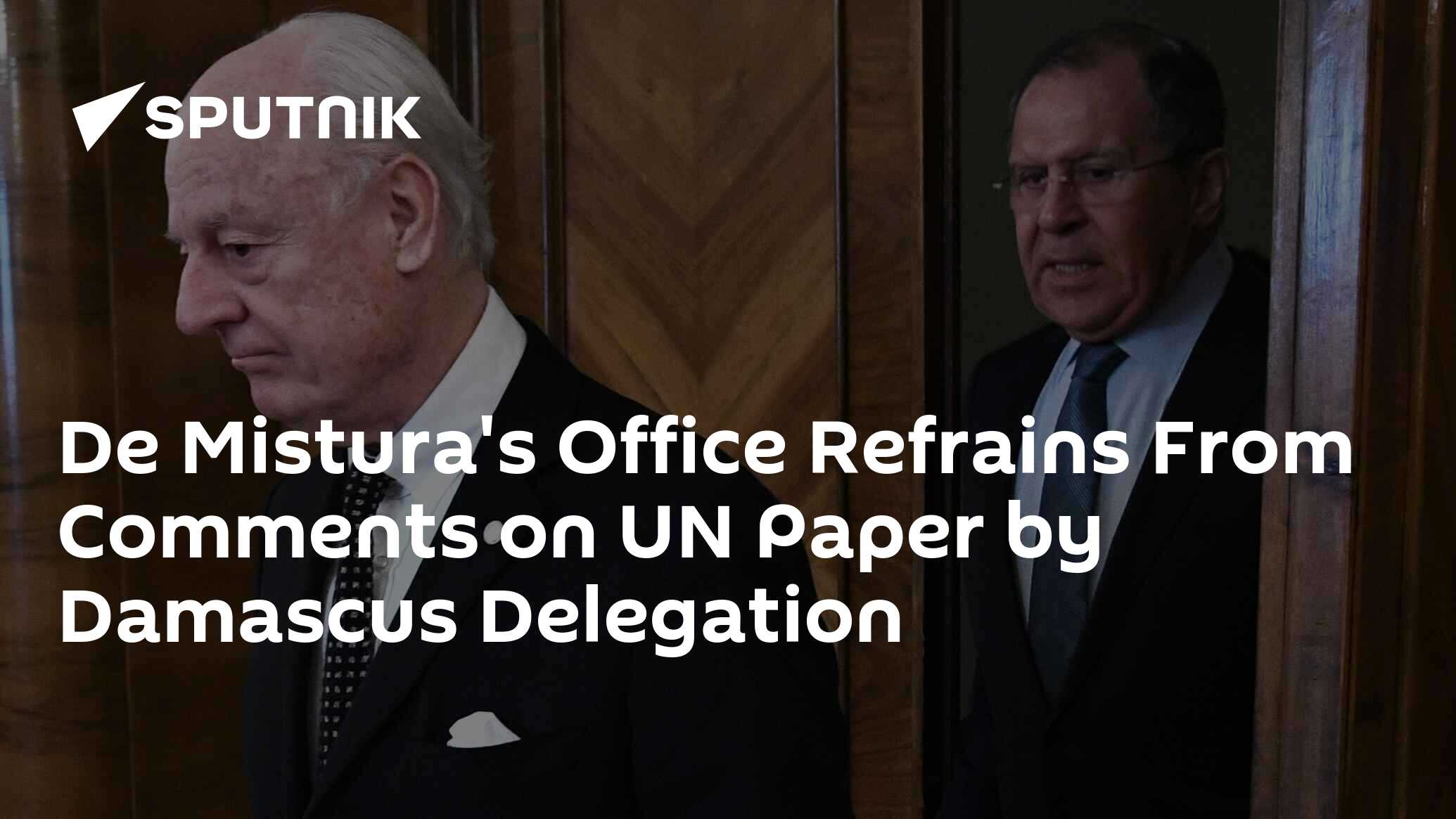 De Mistura's Office Refrains From Comments on UN Paper by Damascus ...