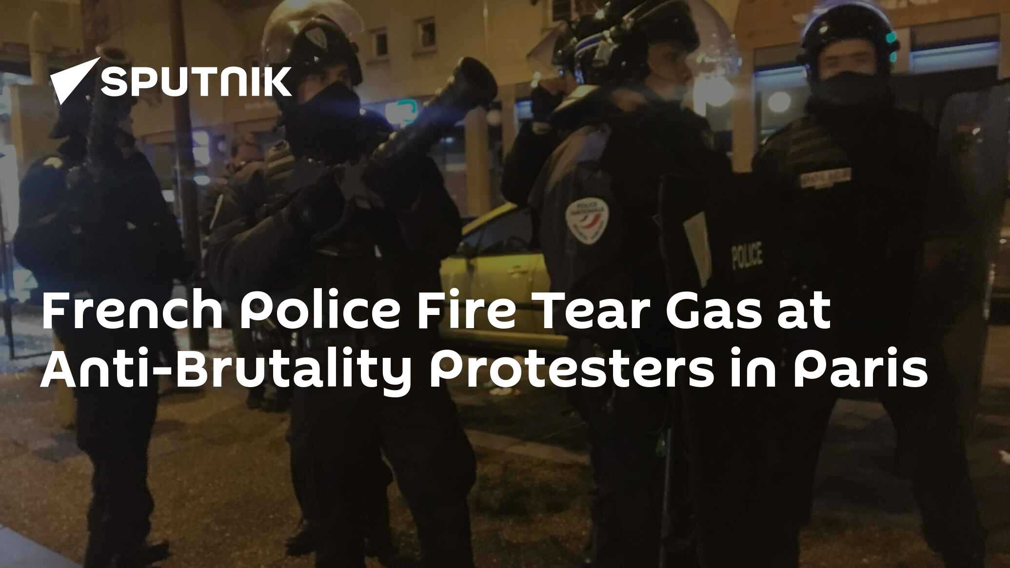 French Police Fire Tear Gas at Anti-Brutality Protesters in Paris - 28. ...