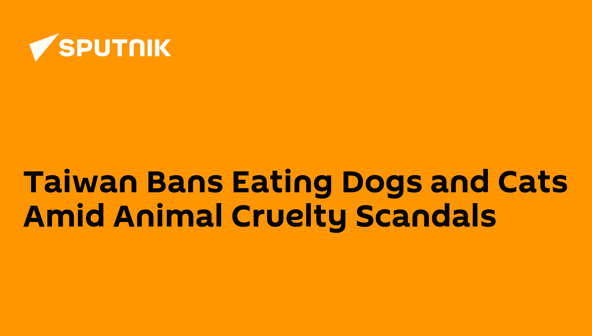 Taiwan Bans Eating Dogs and Cats Amid Animal Cruelty Scandals - 13.04. ...