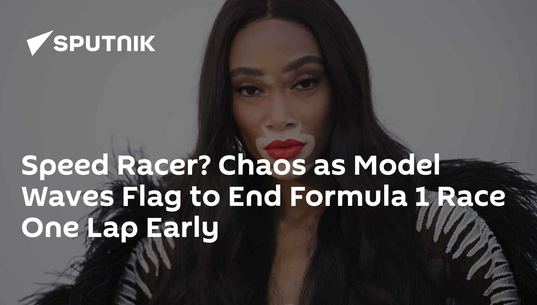 Speed Racer? Chaos as Model Waves Flag to End Formula 1 Race One Lap ...