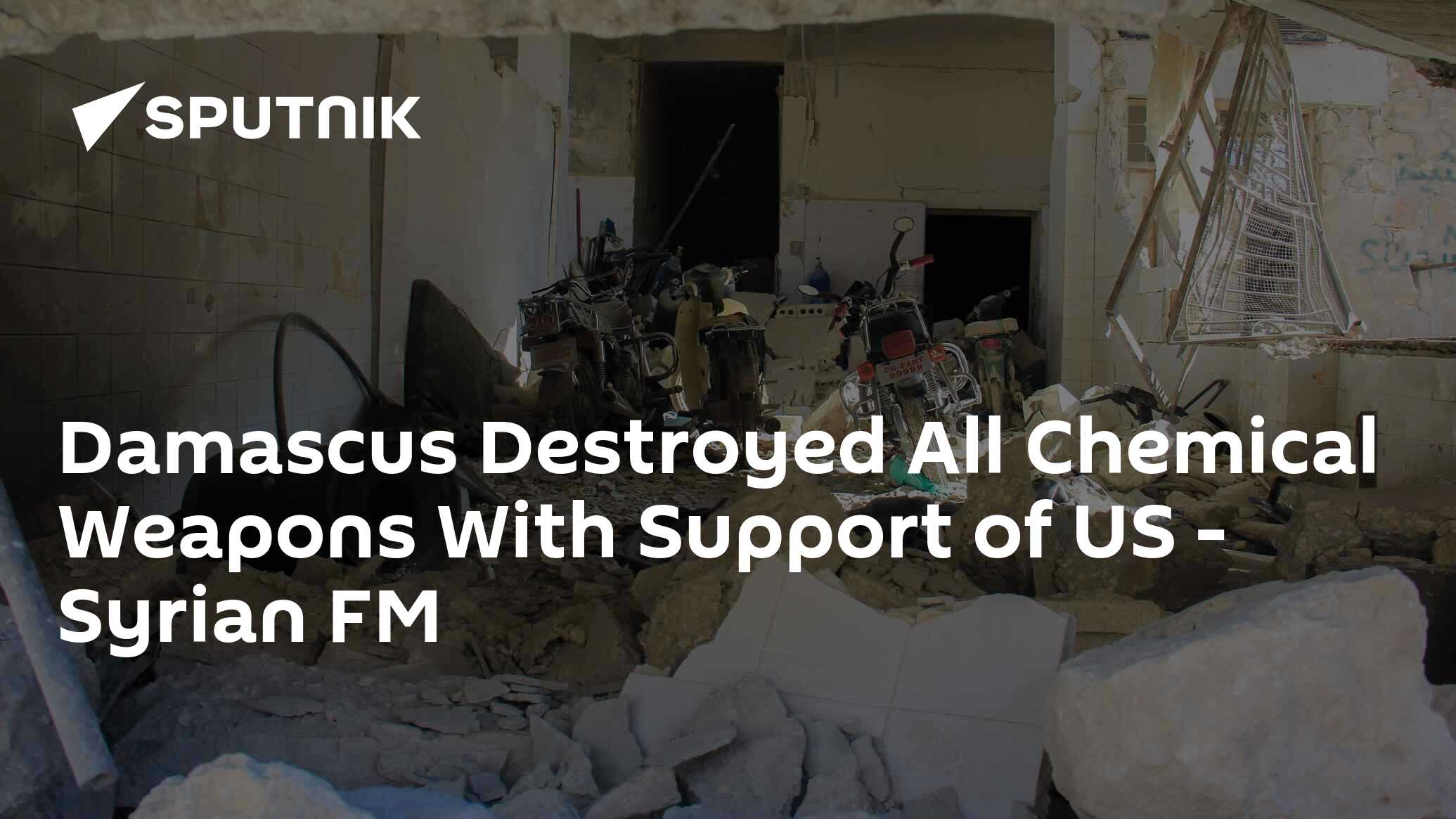Damascus Destroyed All Chemical Weapons With Support of US - Syrian FM ...