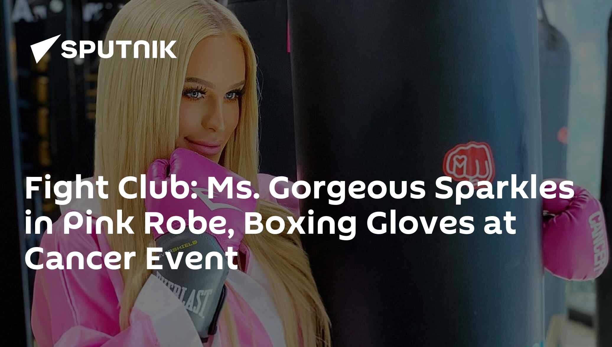 Fight Club: Ms. Gorgeous Sparkles in Pink Robe, Boxing Gloves at Cancer ...