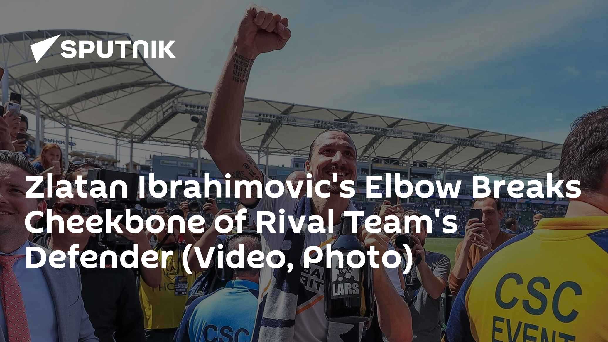 Zlatan Ibrahimovic's Elbow Breaks Cheekbone of Rival Team's Defender ...