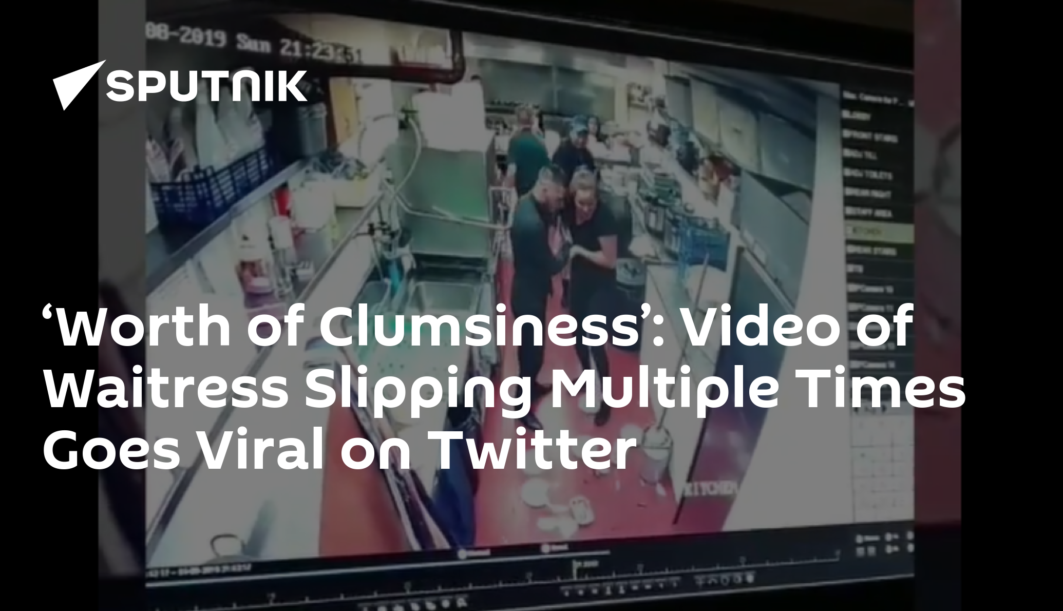 ‘Worth of Clumsiness’: Video of Waitress Slipping Multiple Times Goes ...