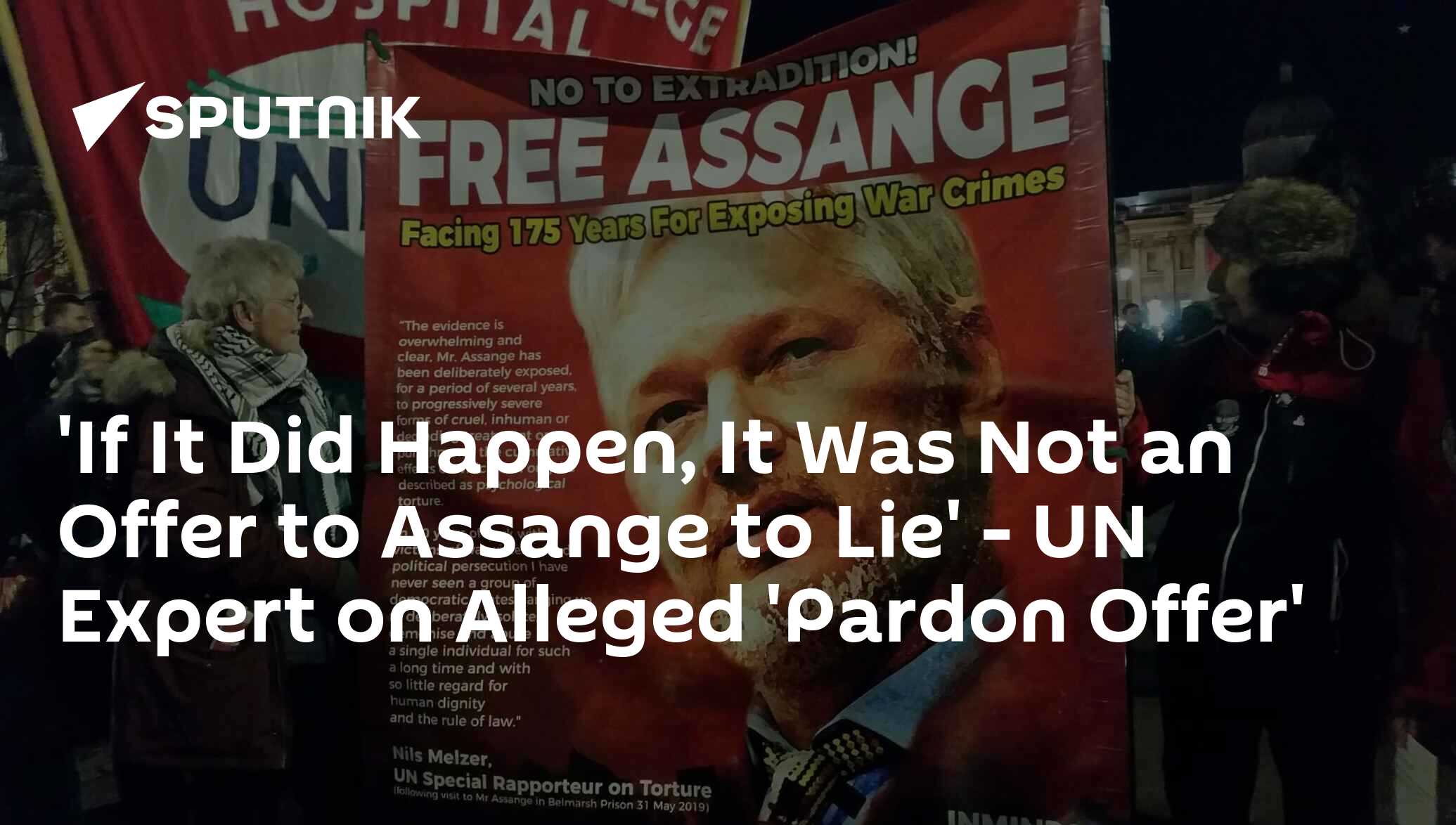 'If It Did Happen, It Was Not an Offer to Assange to Lie' - UN Expert ...