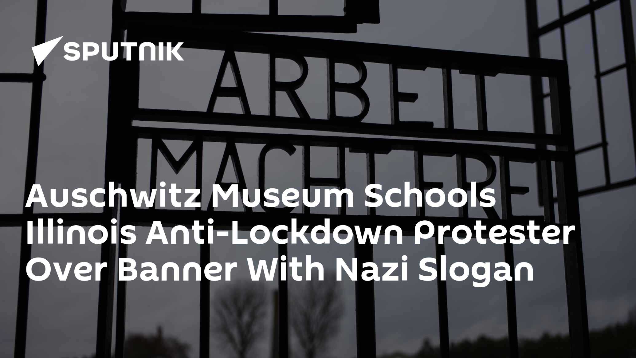 Auschwitz Museum Schools Illinois Anti-Lockdown Protester Over Banner ...