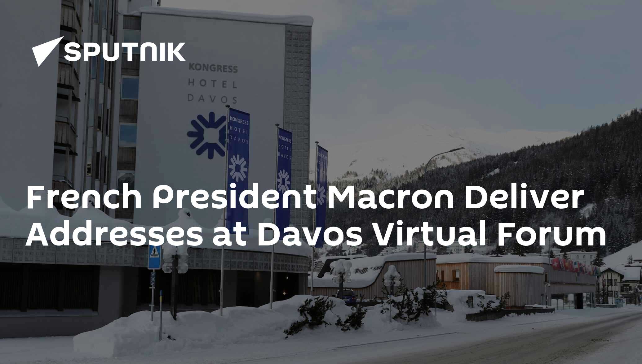 French President Macron Deliver Addresses at Davos Virtual Forum - 26. ...