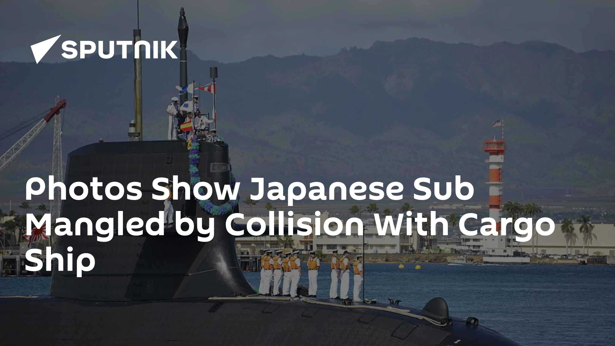 Photos Show Japanese Sub Mangled by Collision With Cargo Ship
