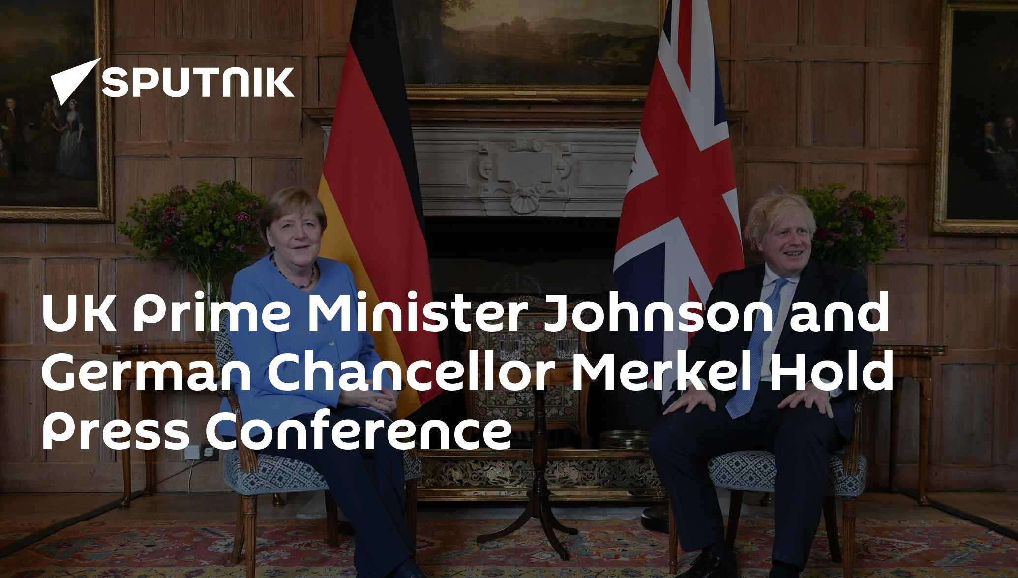 UK Prime Minister Johnson and German Chancellor Merkel Hold Press ...