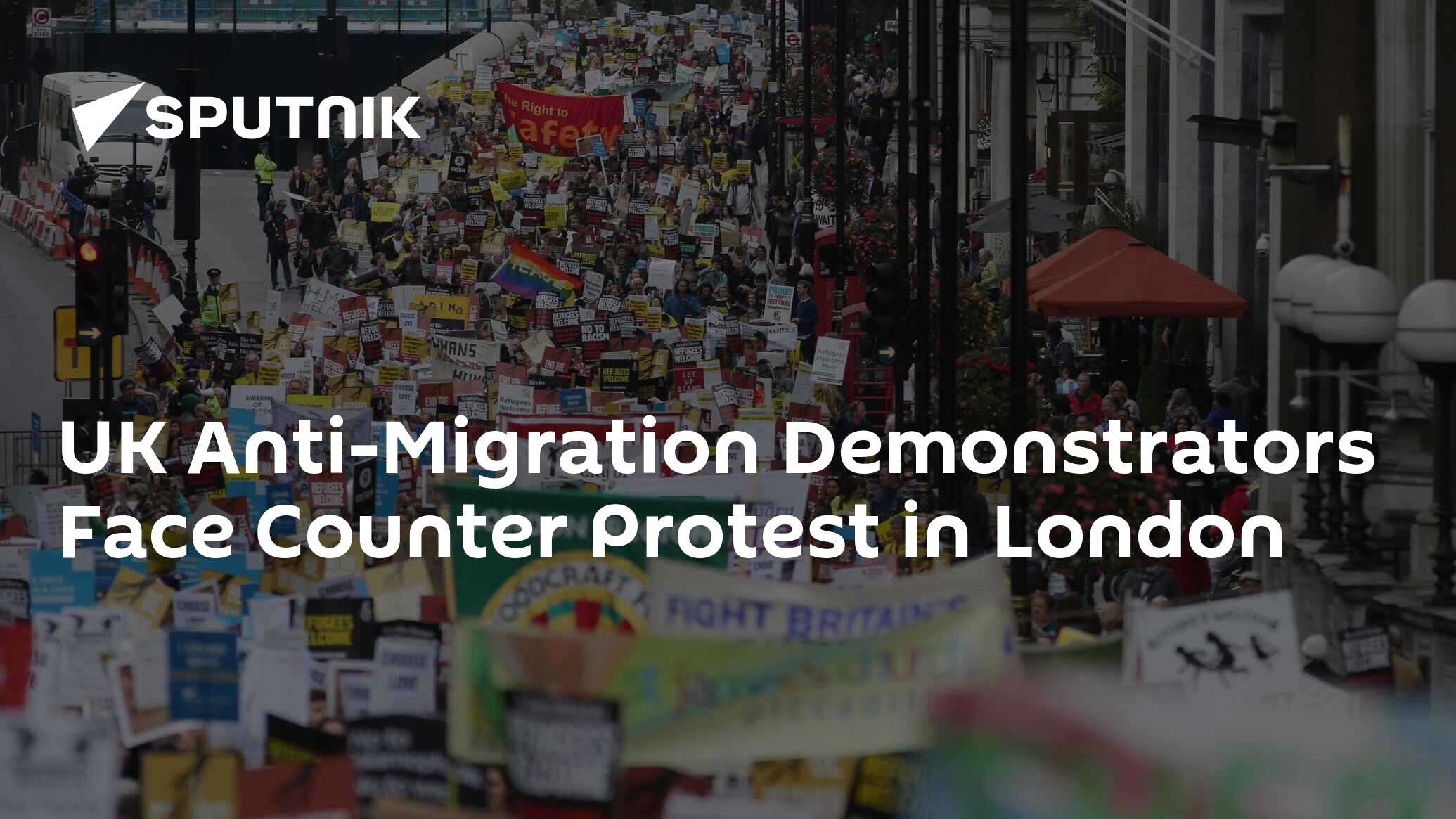 UK Anti-Migration Demonstrators Face Counter Protest in London - 04.09. ...