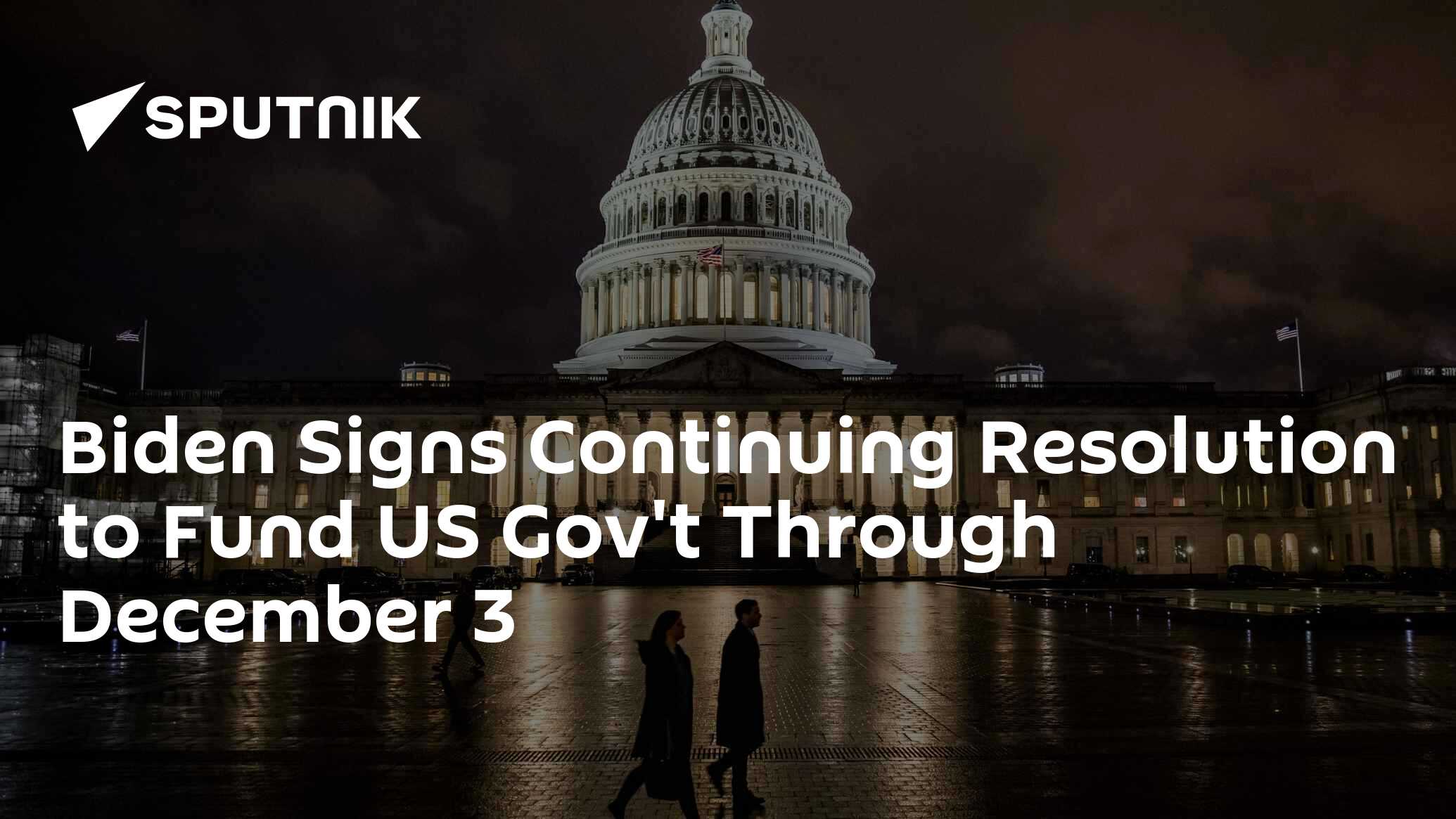 Biden Signs Continuing Resolution to Fund US Gov't Through December 3 ...