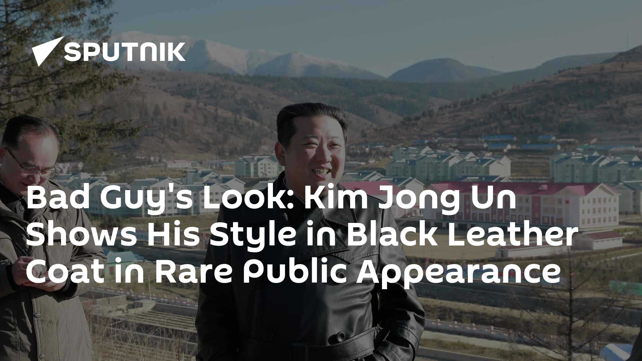 Bad Guy's Look: Kim Jong Un Shows His Style in Black Leather Coat in ...