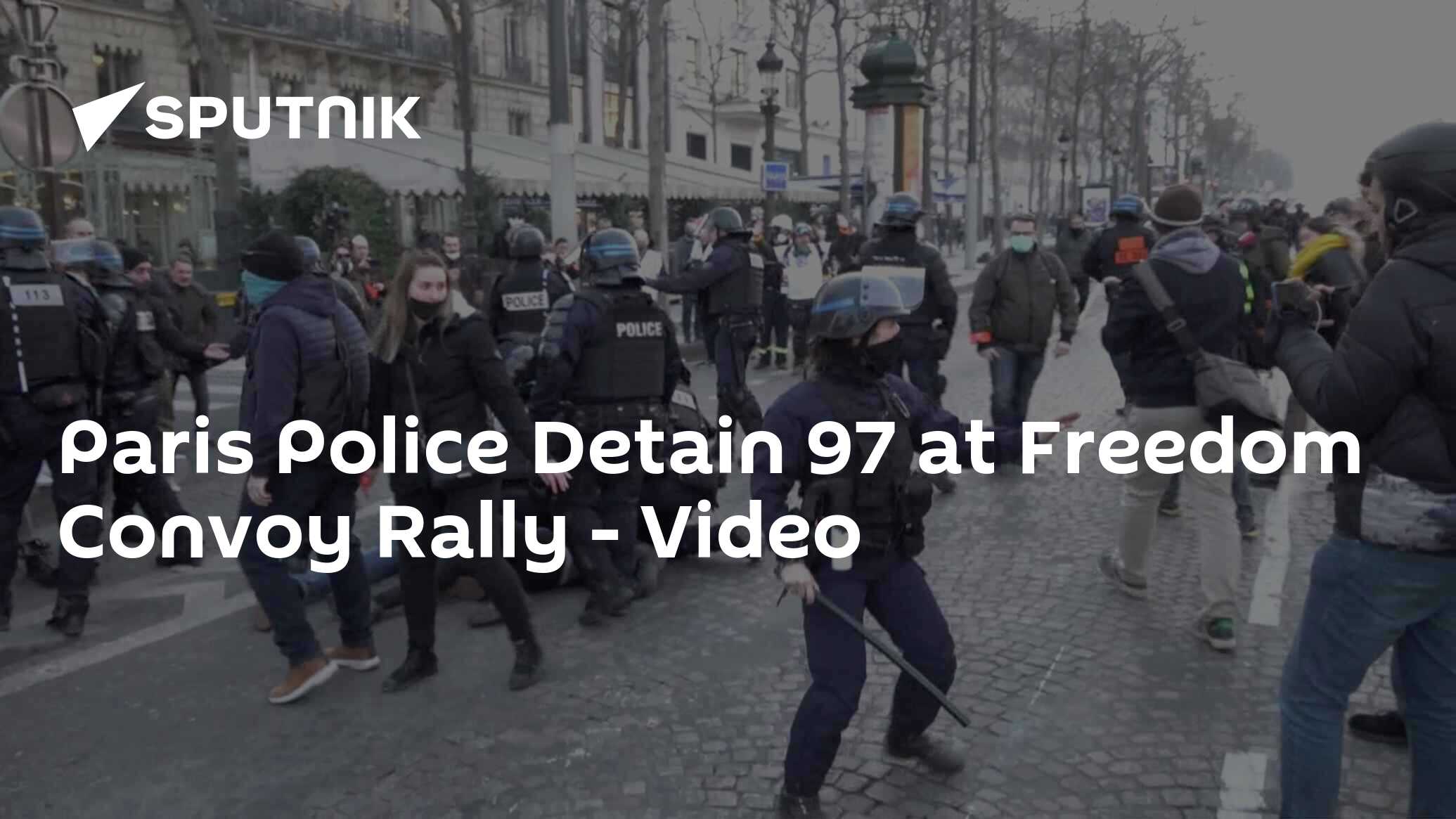 Paris Police Detain 97 at Freedom Convoy Rally - Video - 13.02.2022 ...