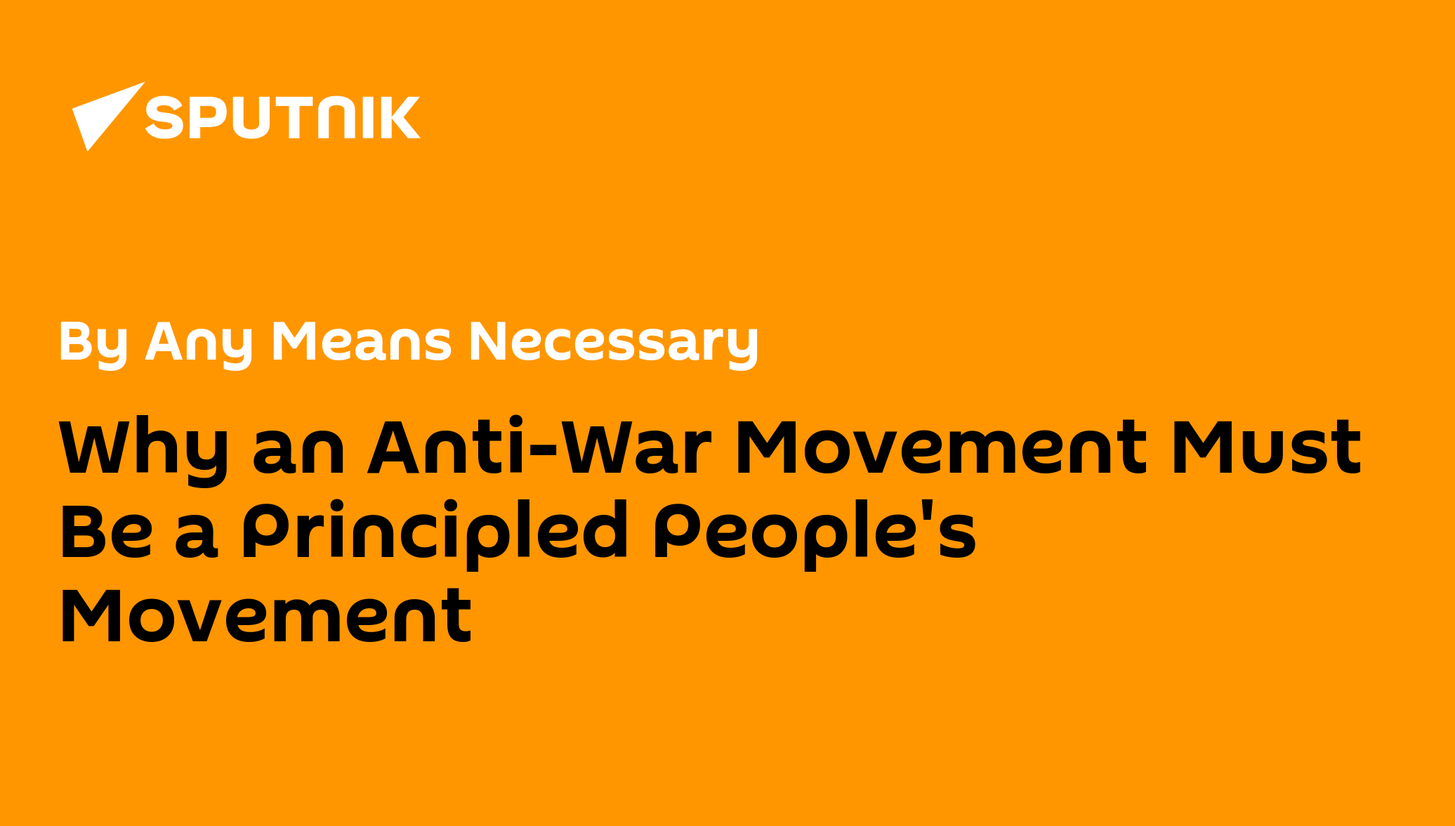Why an Anti-War Movement Must Be a Principled People's Movement - 14.02 ...