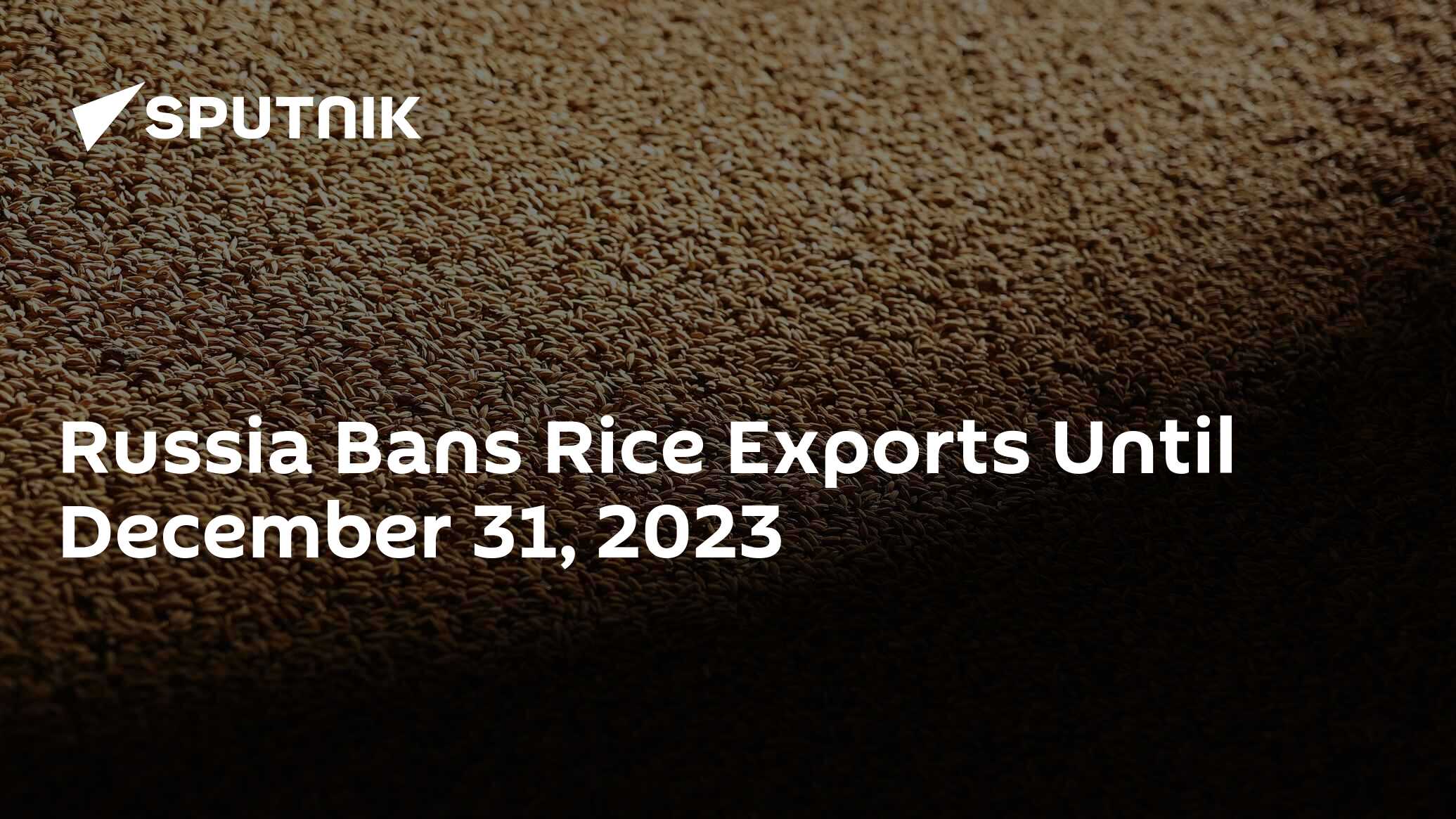 Russia Bans Rice Exports Until December 31, 2023