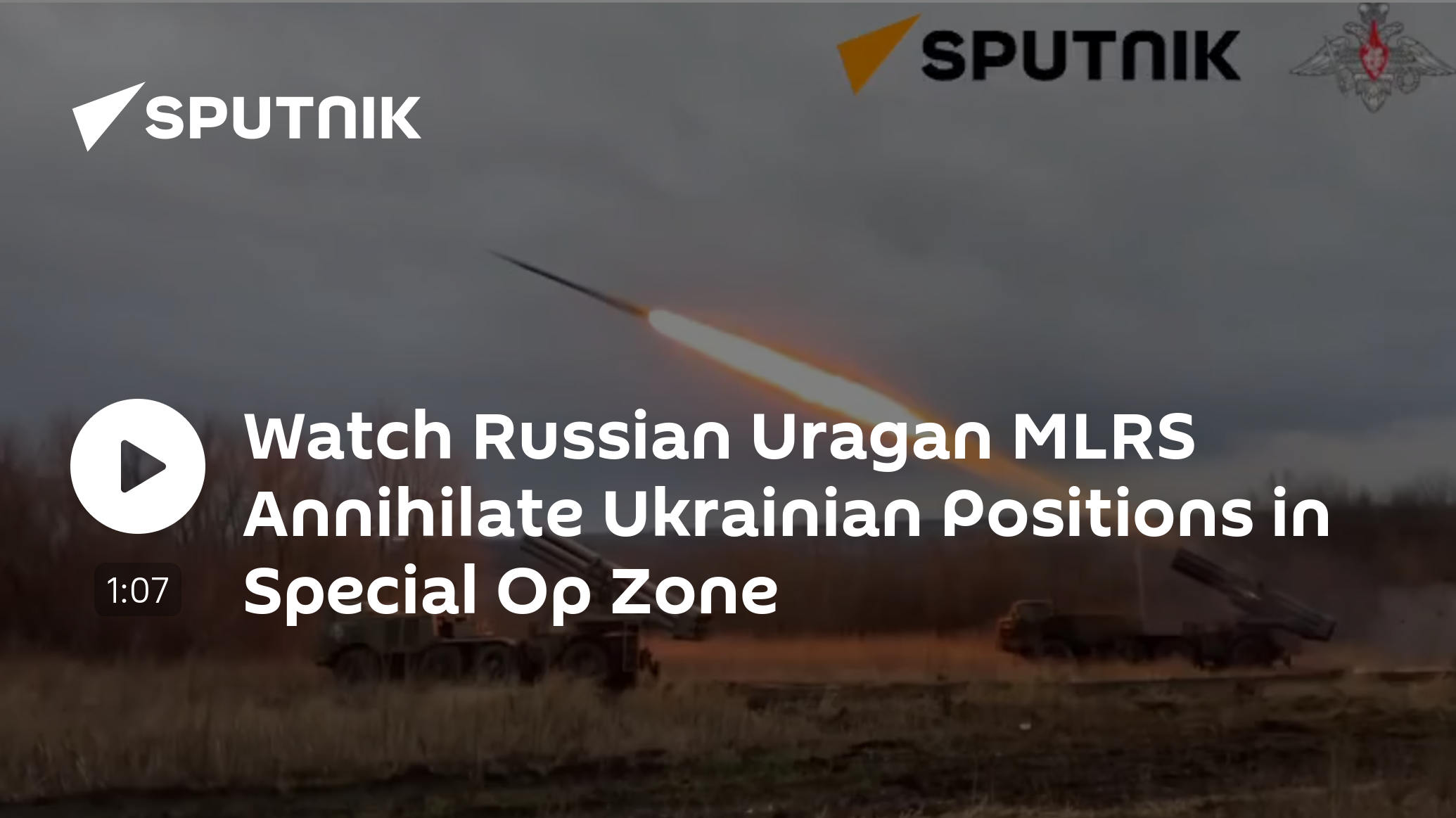 Watch Russian Uragan MLRS Annihilate Ukrainian Positions in Special Op Zone