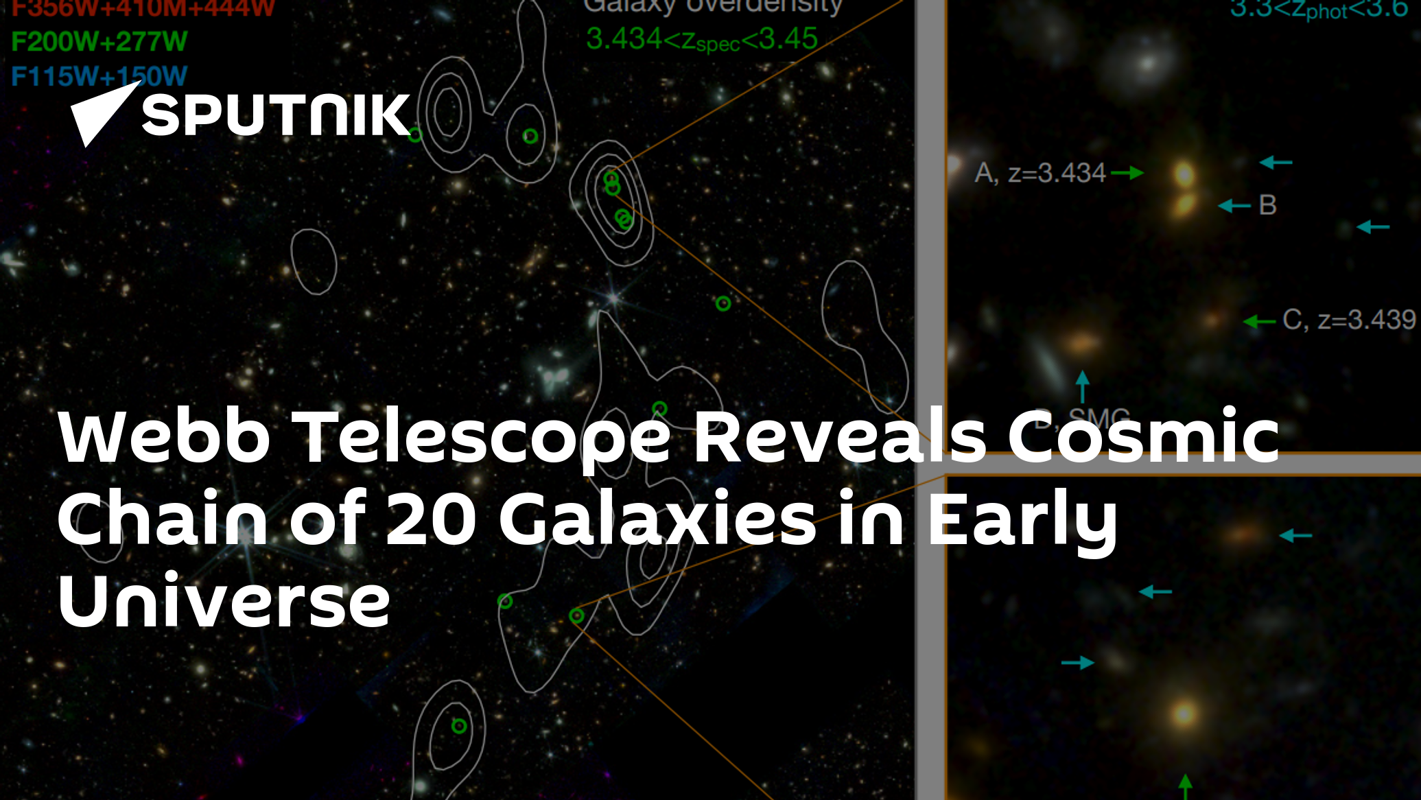 James Webb Telescope Unveils Cosmic Chain of 20 Galaxies
