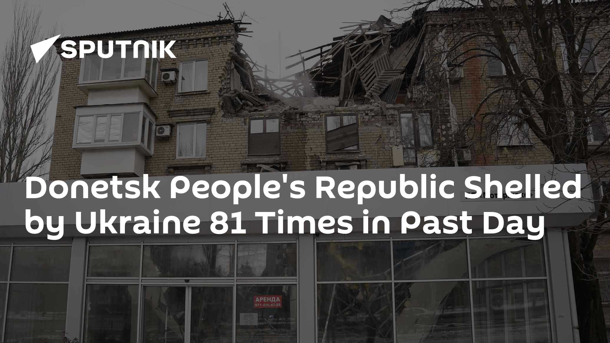 Donetsk People's Republic Shelled by Ukraine 81 Times in Past Day
