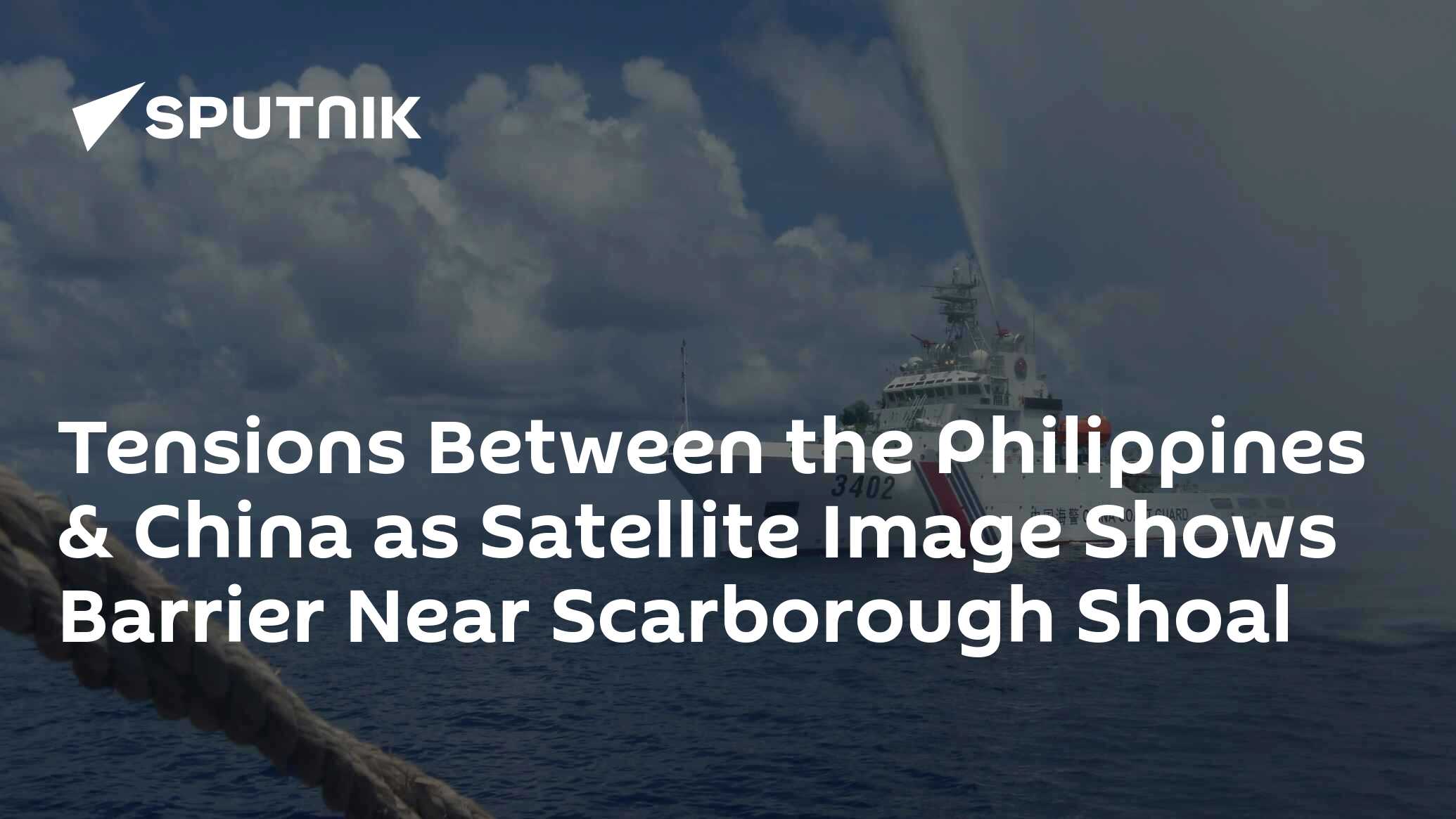 Satellite Image Shows Barrier at Scarborough Shoal