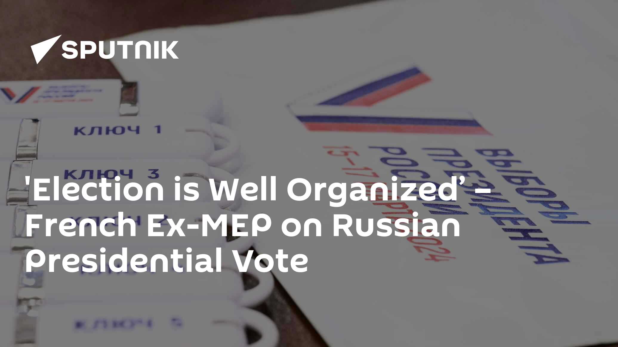 'Election Is Well Organized’ – French Ex-MEP on Russian Presidential Vote