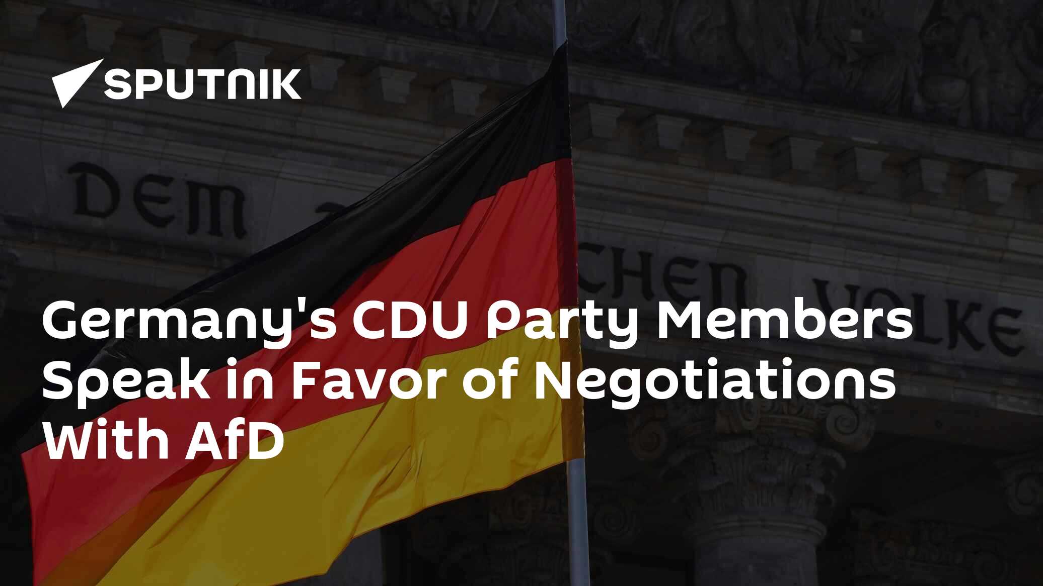Germany's CDU Party Members Speak in Favor of Negotiations With AfD