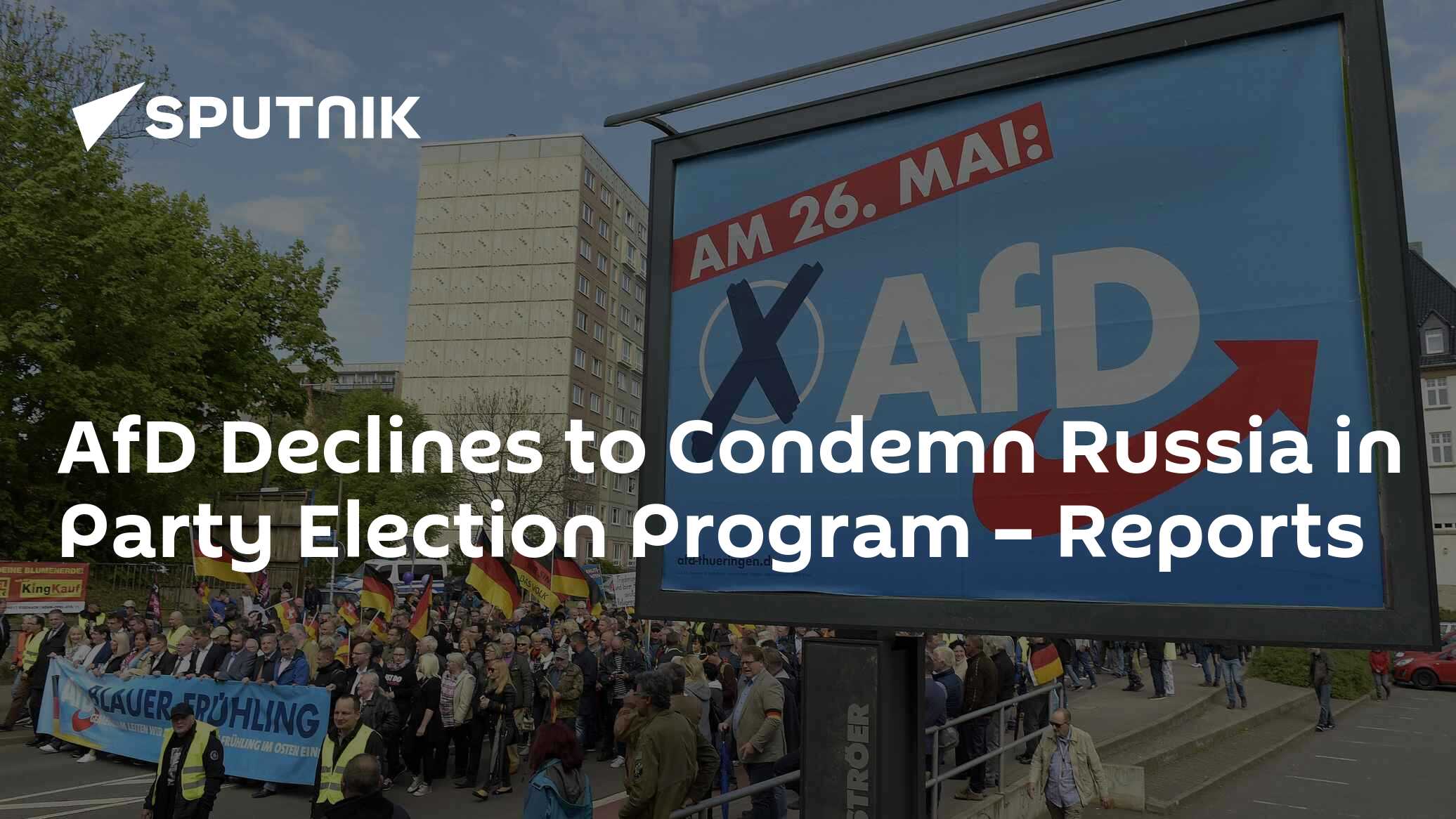 AfD Declines to Condemn Russia in Party Election Program – Reports