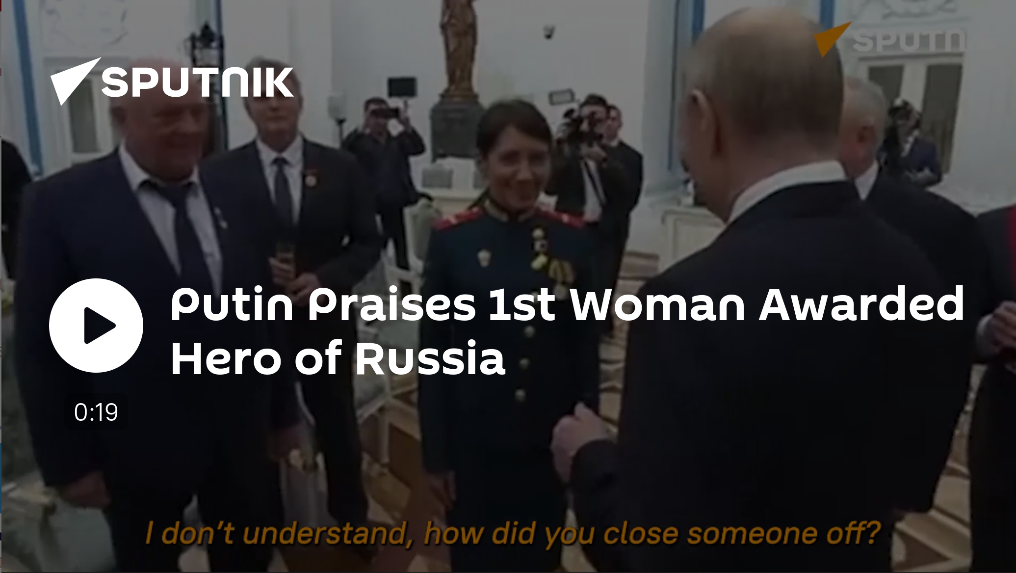 Putin Praises 1st Woman Awarded Hero of Russia
