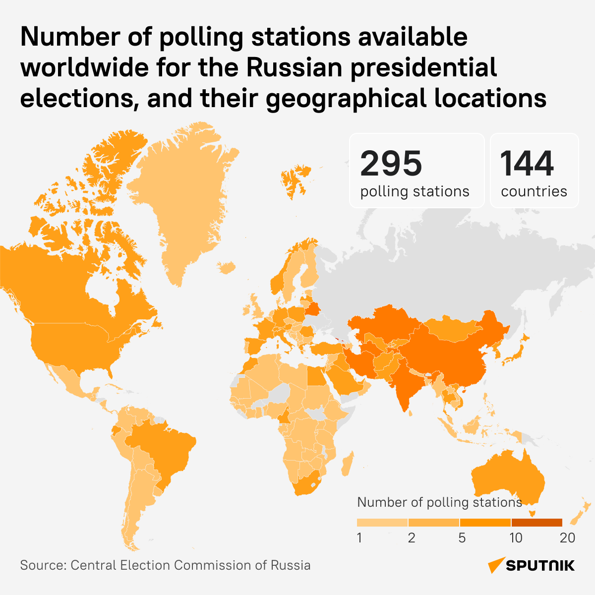 Russians Across the World Vote in Presidential Elections: A Visual Map