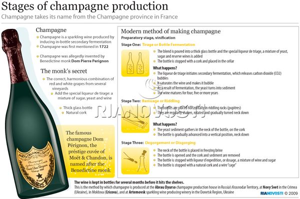 Stages of champagne production - 30.12.2009, Sputnik International